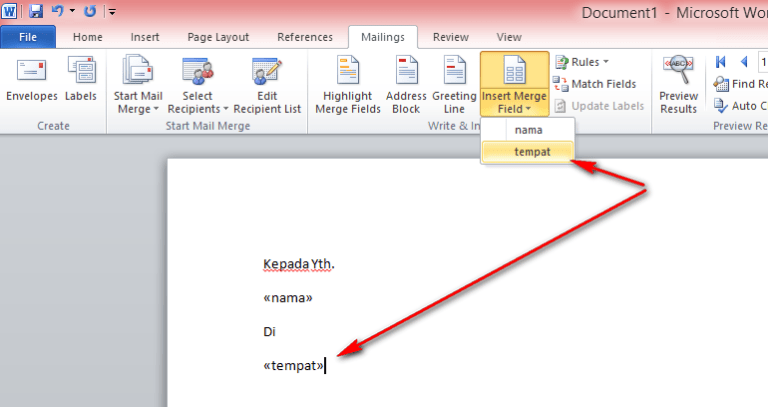 Panduan Membuat Mail Merge di Microsoft Word untuk Pemula