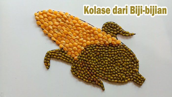 Cara dan Contoh Kolase dari Biji-Bijian