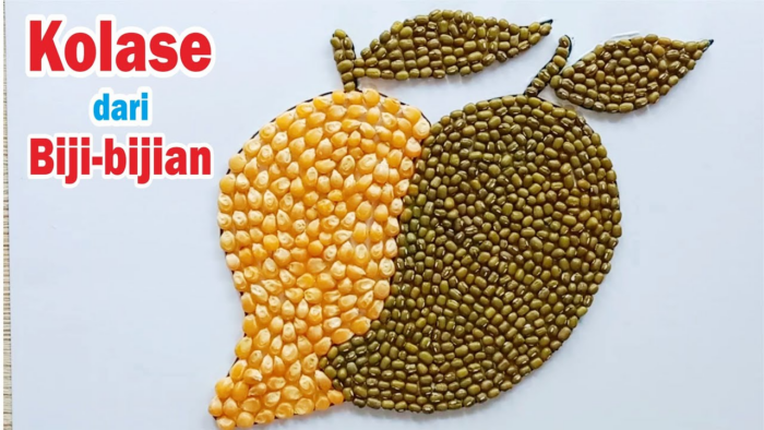 Cara dan Contoh Kolase dari Biji-Bijian